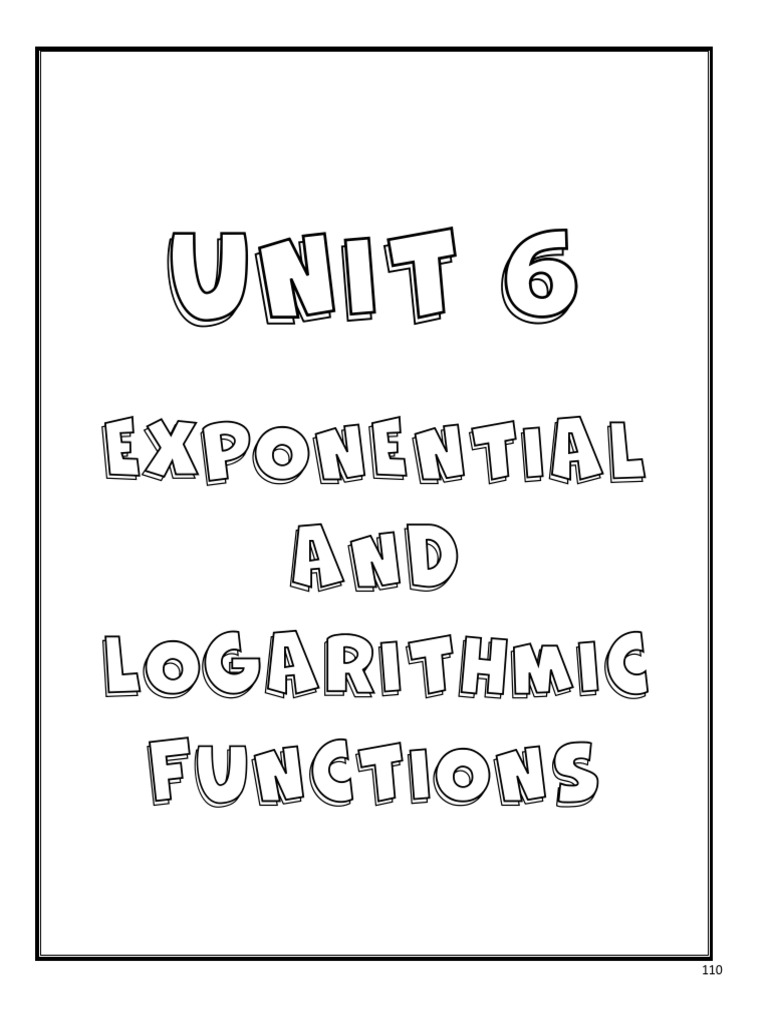 00 Unit 6 Course Pack Pdf Logarithm Function Mathematics