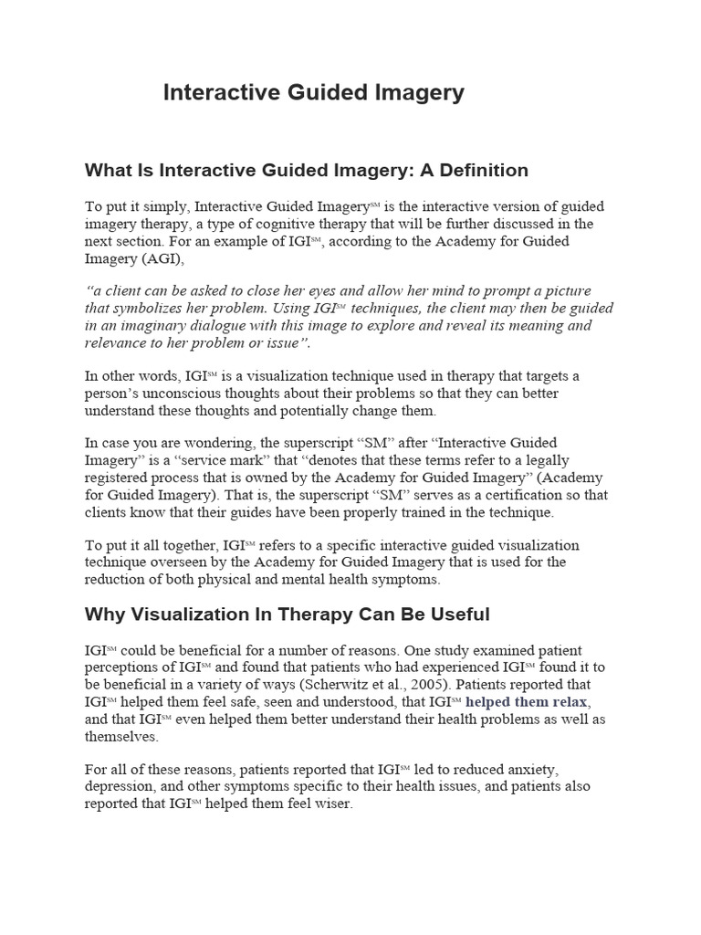 Imaginery Therapy | PDF | Meditation | Psychotherapy