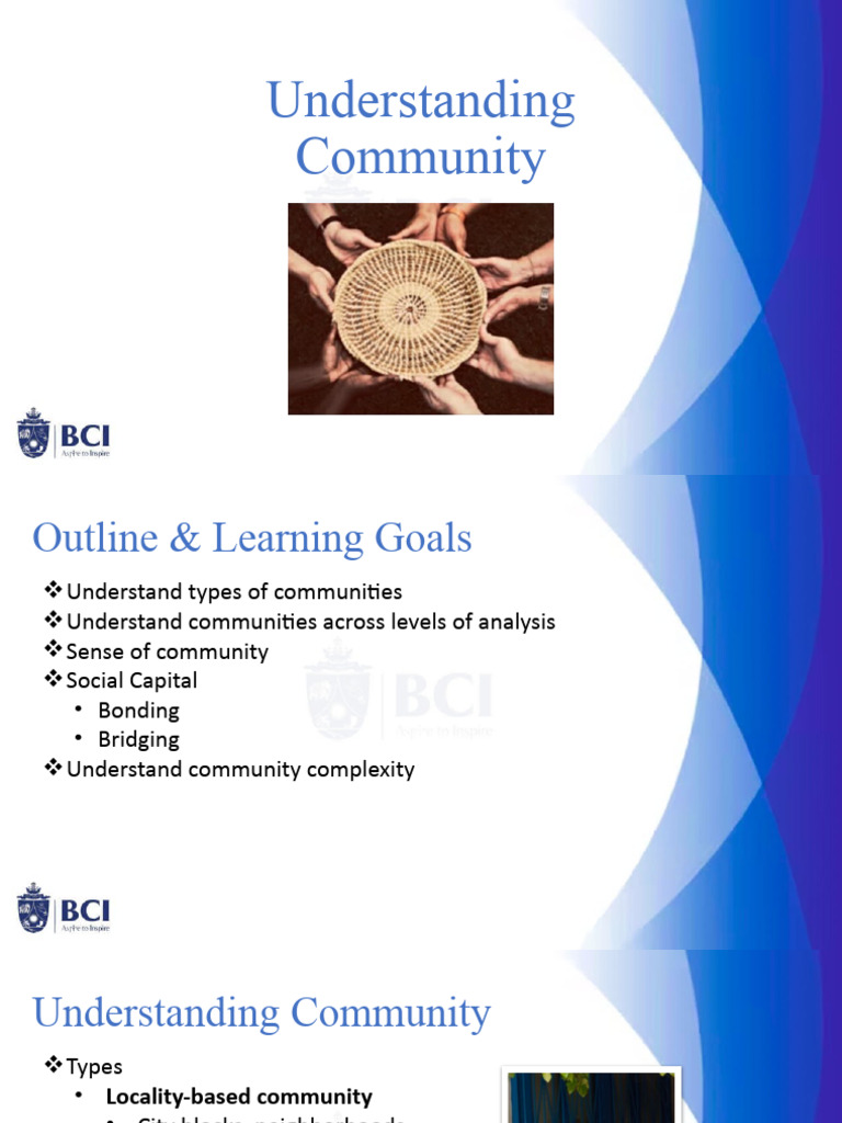 Lecture 6 Understanding Communities | PDF | Community | Social Capital