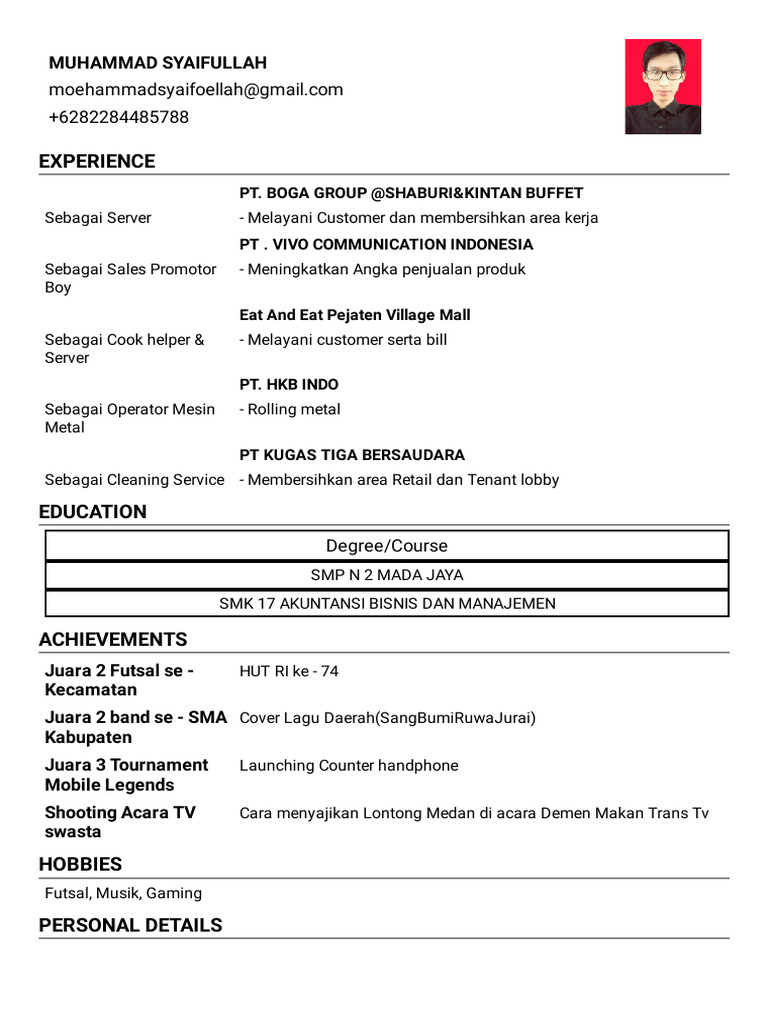 Resume - My CV - Format1 | PDF Resume - My CV - Format1 | PDF