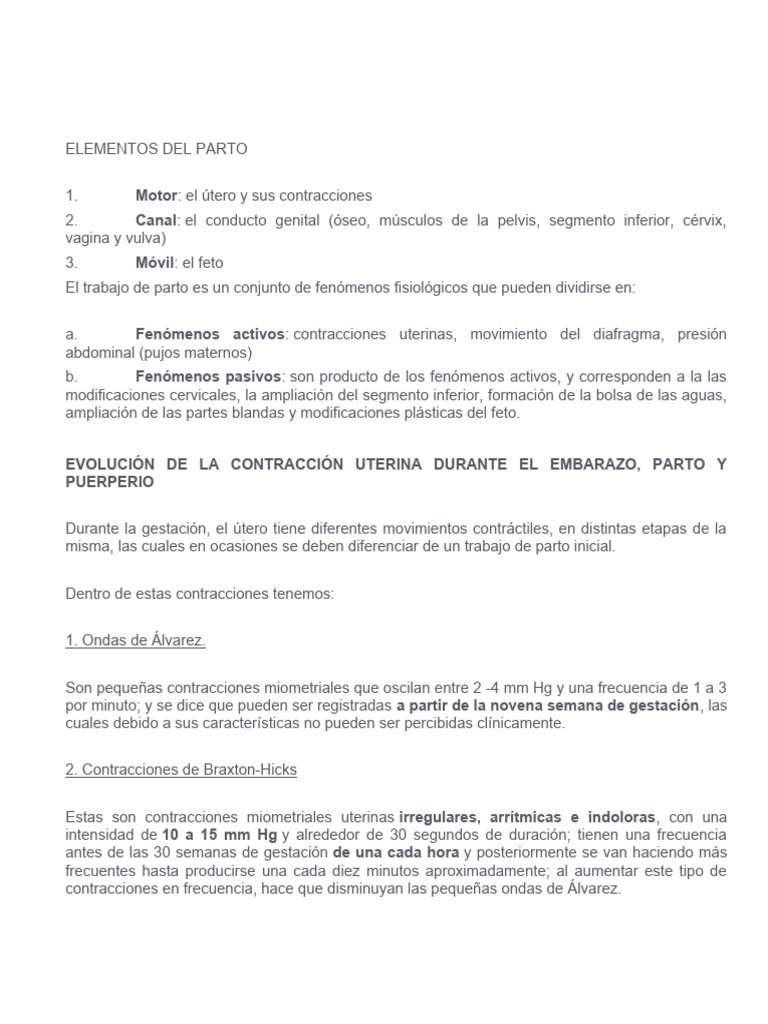 Elementos Del Parto | Descargar gratis PDF | Parto | El embarazo