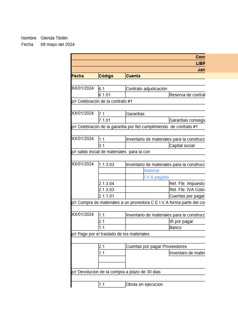 Ejercicios de La Constructora a. C.E | PDF | Impuesto al valor agregado | Impuestos