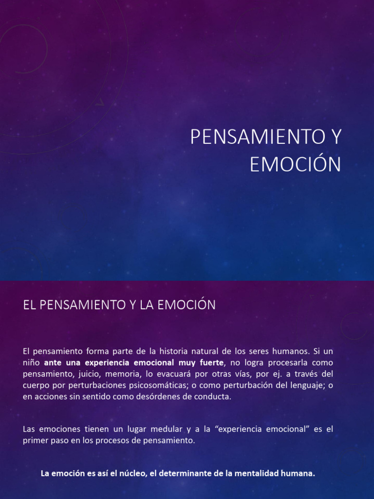 El Pensamiento Y La Emocic3b3n Pdf Las Emociones Pensamiento