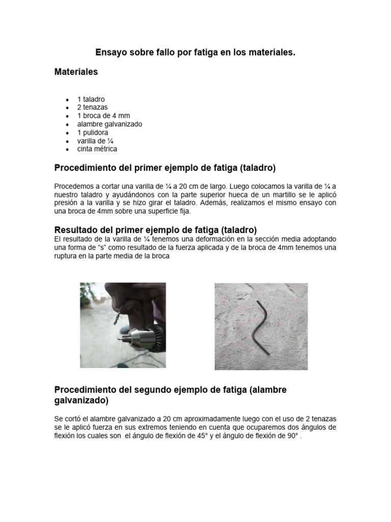 Ensayo Sobre Fallo Por Fatiga en Los Materiales | PDF | Fatiga ...