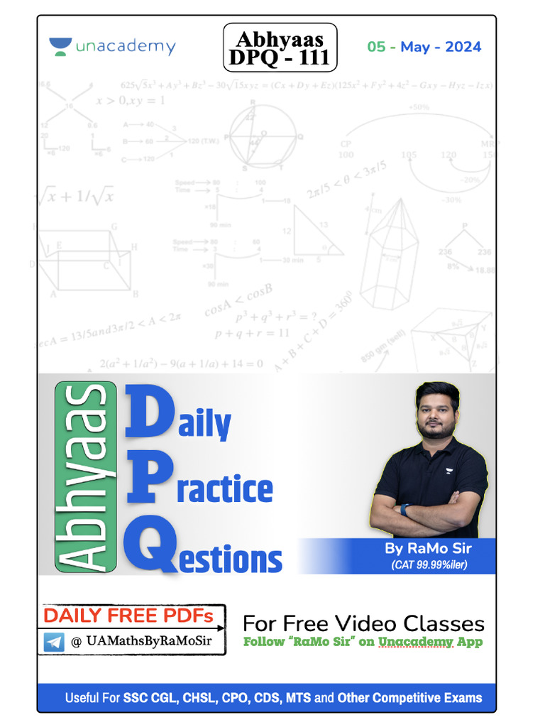 Abhyaas DPQ 111: SSC Math Questions | PDF | Area | Geometry