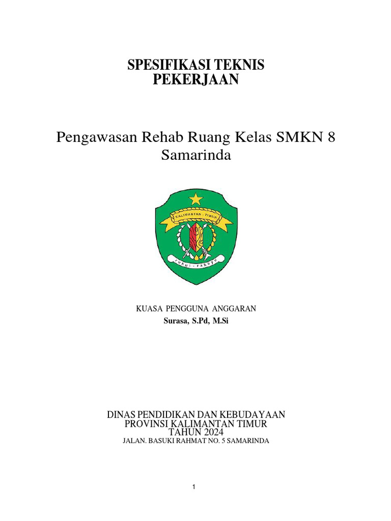 KAK Pengawasan 2024 | PDF