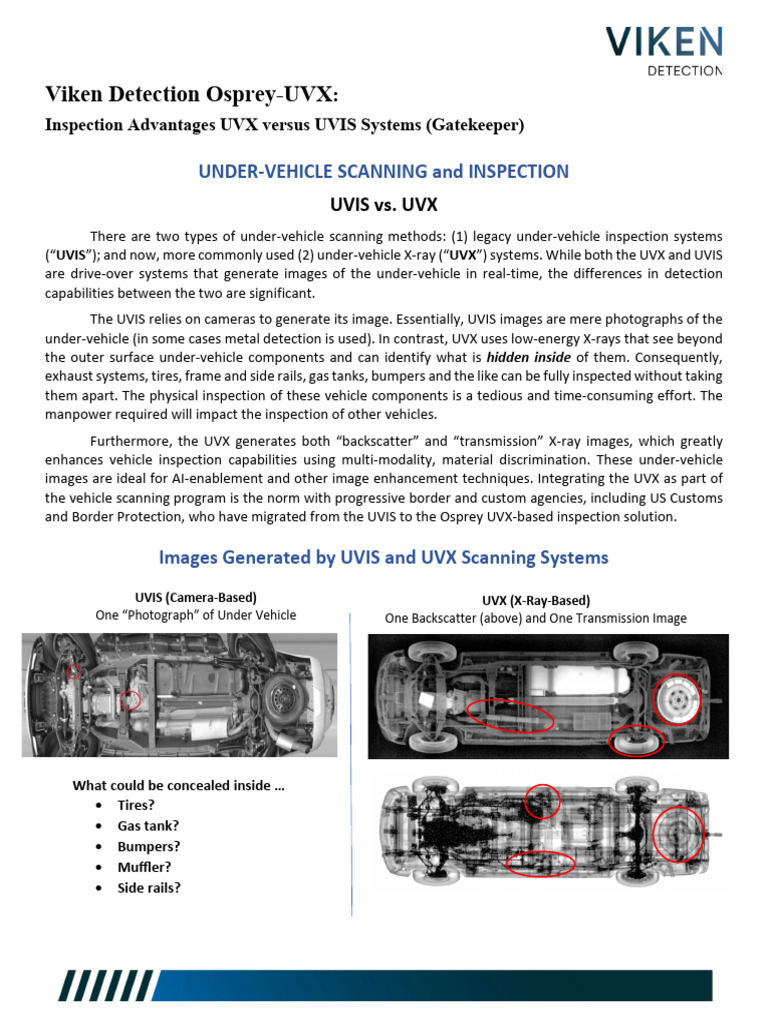 UVIS vs. UVX: Under-Vehicle Scanning Comparison | PDF | U.S. Customs ...