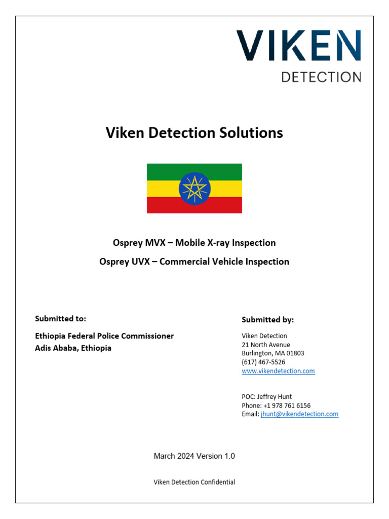Ethiopia Federal Police - Viken Detection Osprey MVX and UVX Inspection ...