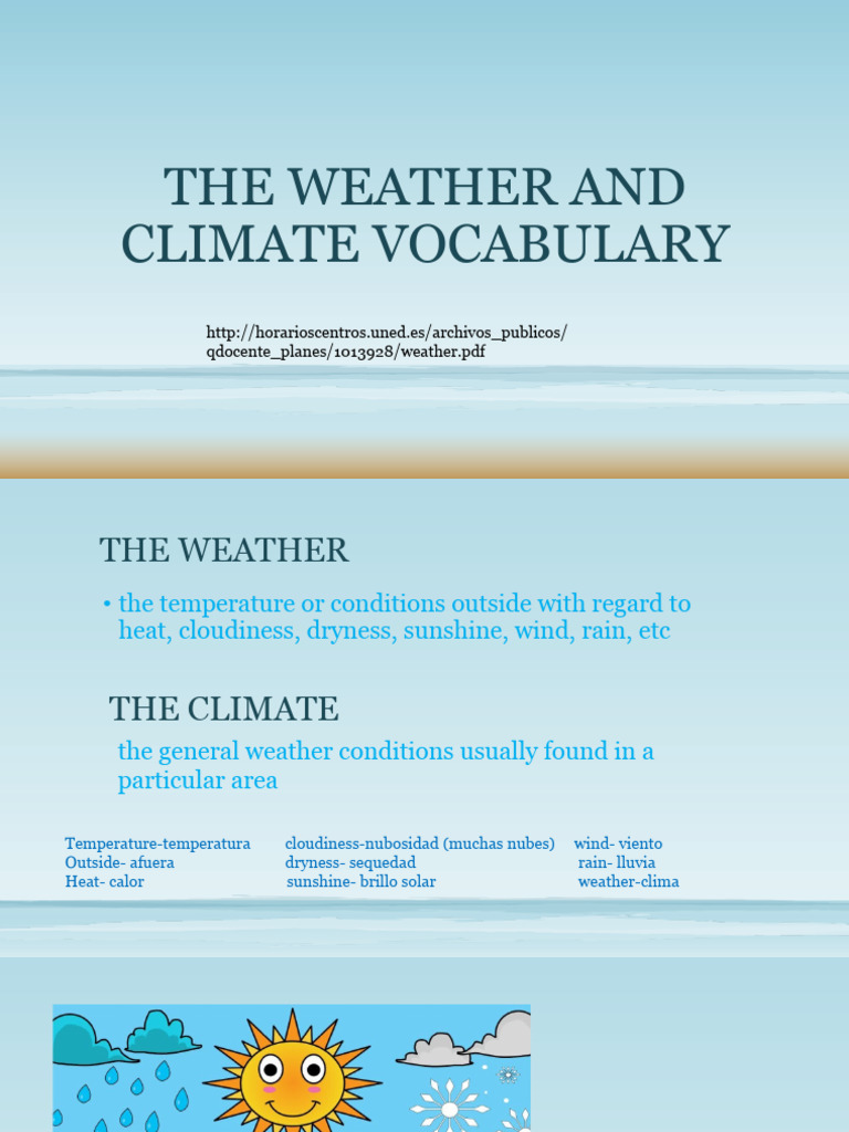 The Weather and Climate Vocabulary | PDF