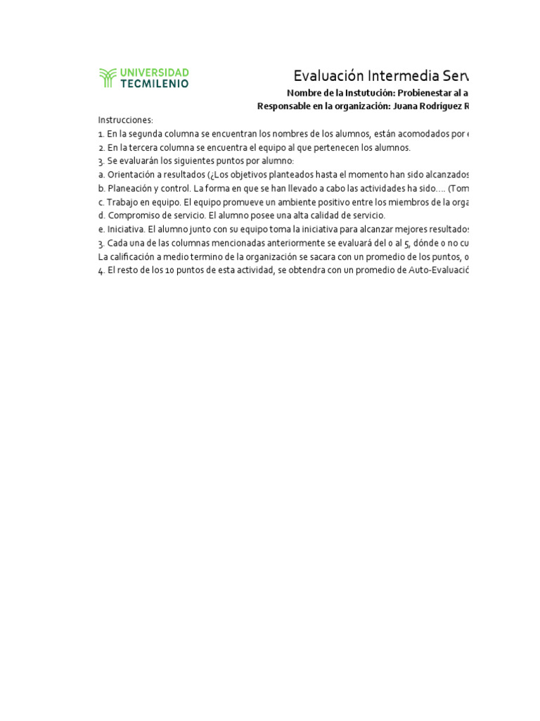 SS2 Formato Evaluacion Intermedia | PDF | Evaluación | Gestión del cambio