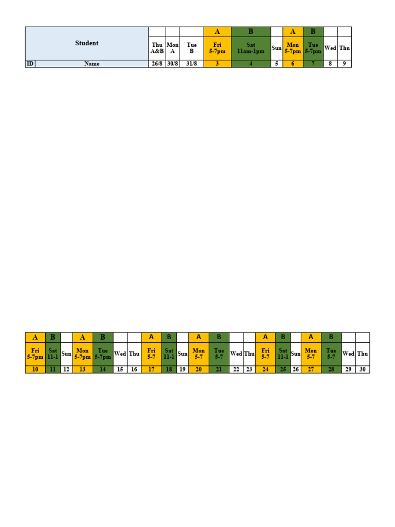 SAt Attendance Sheet Basics (D) New | PDF