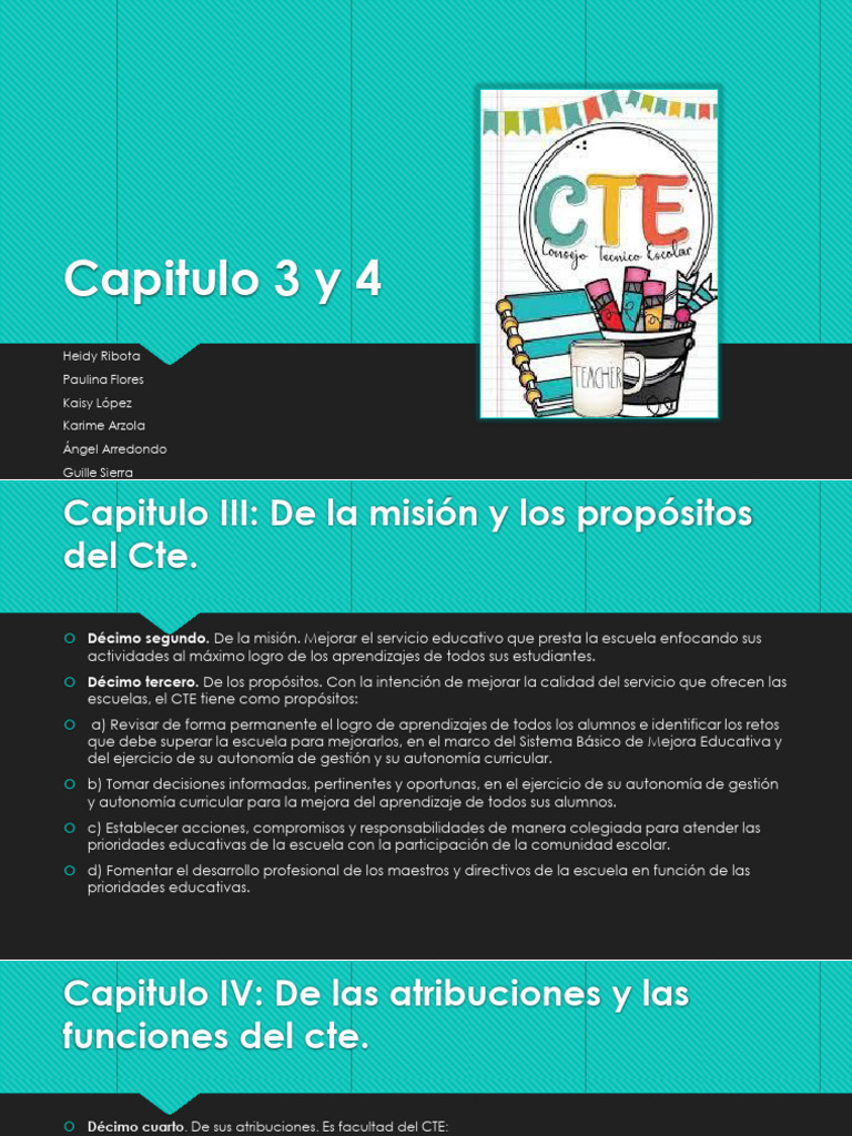 Funciones y Propósitos del CTE | PDF | Escuelas | Maestros