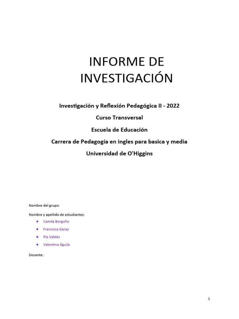 Informe II, Grupo Spice Besties | PDF | Aprendizaje | Enseñando
