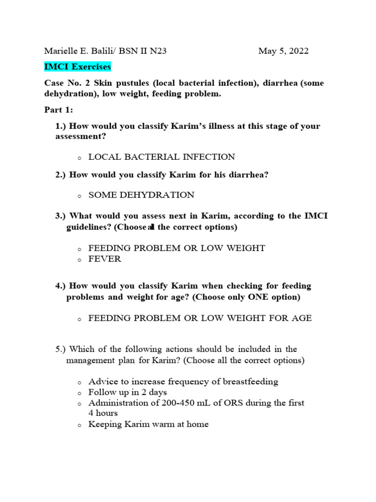 CHN Ii Imci) | PDF | Breastfeeding | Infants