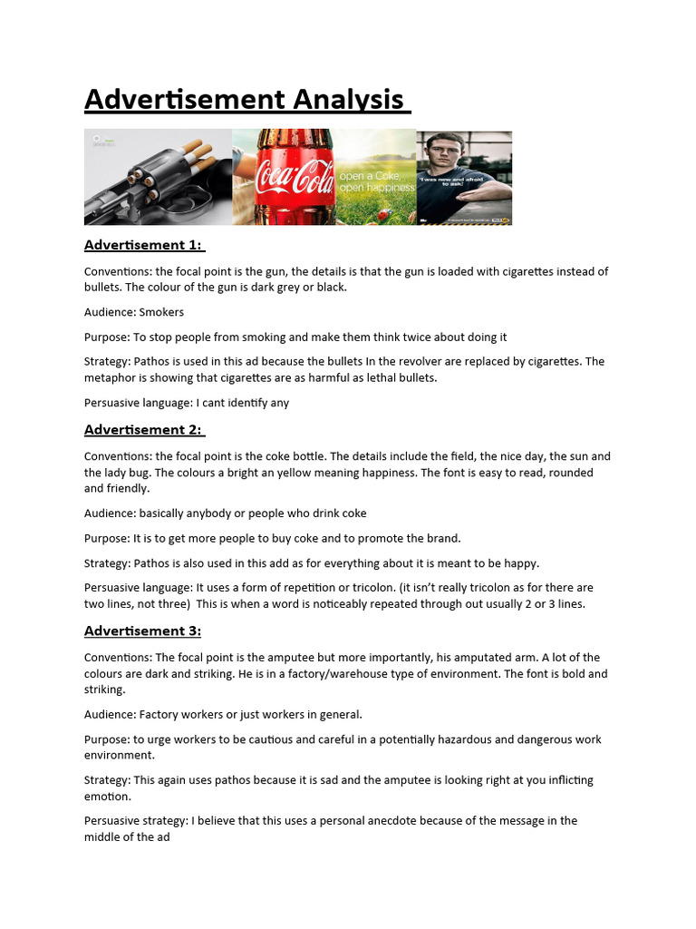 Analysis of Persuasive Advertisements | PDF | Career & Growth