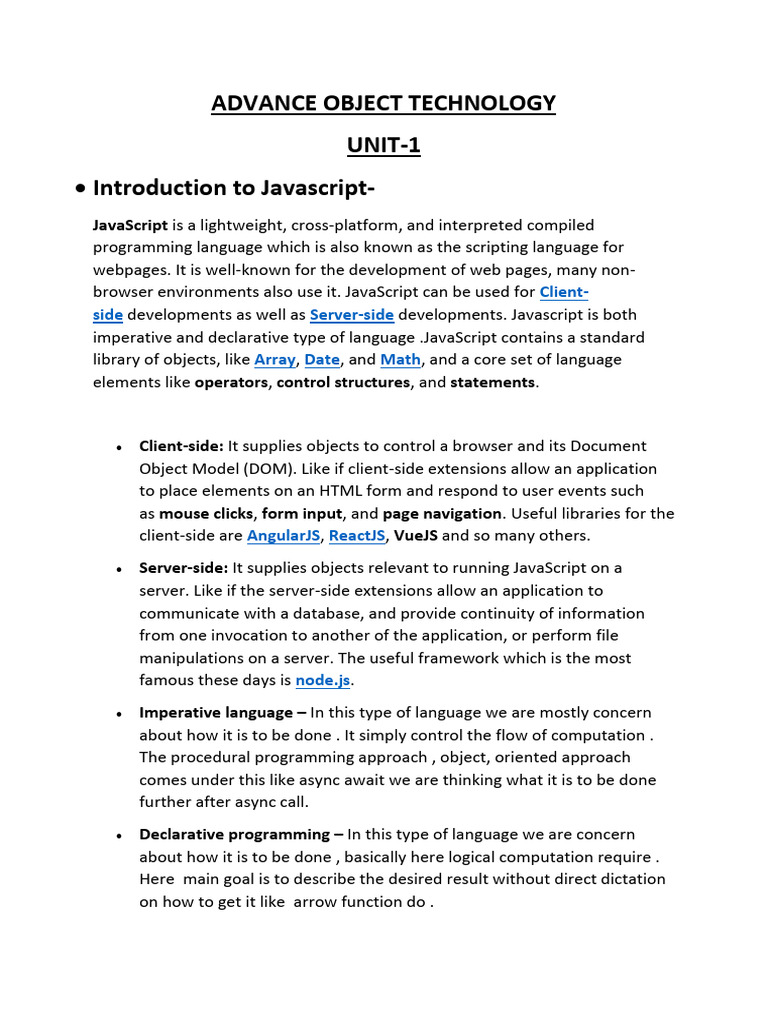 AOT Unit-1 - Merged | PDF | Document Object Model | Xml AOT Unit-1 - Merged | PDF | Document Object Model | Xml