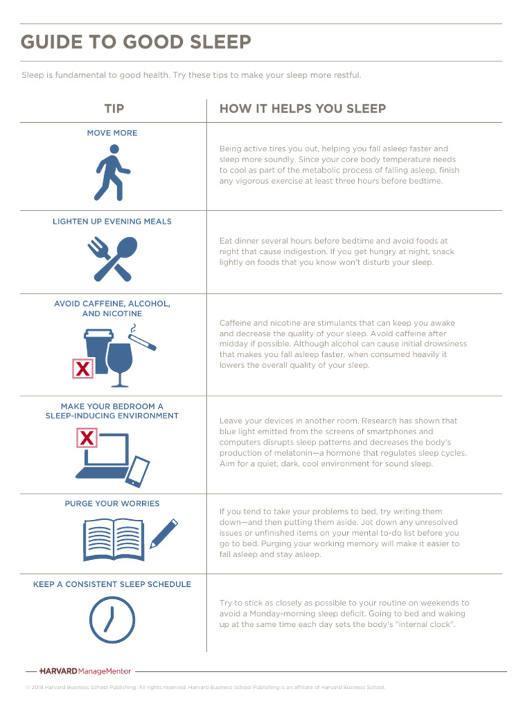 guide_to_good_sleep_handout | PDF | Sleep | Physiology