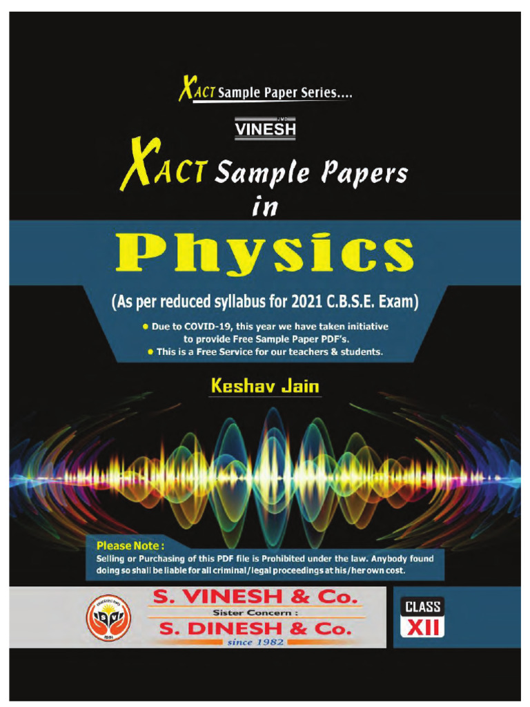 Xact Sample Paper Physics XII | PDF | Photoelectric Effect | Electromagnetic Radiation