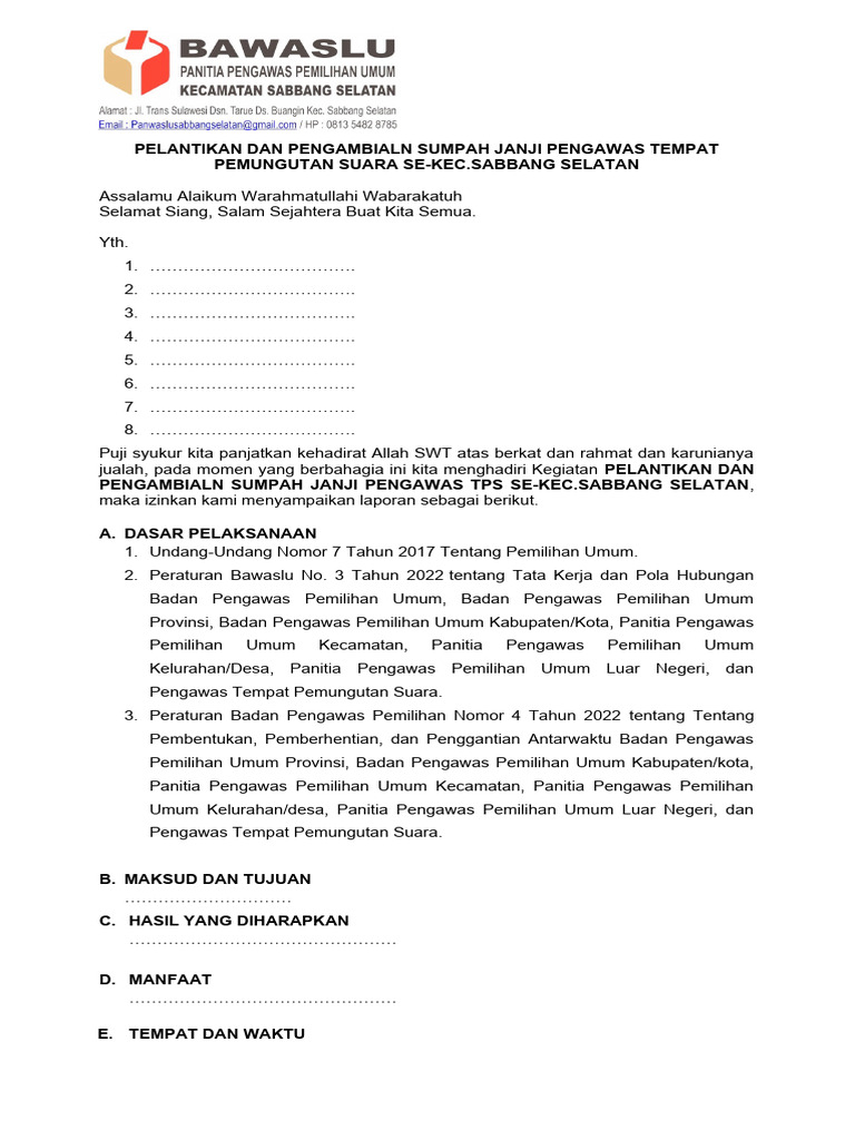 Laporan Panitia Pembentukan PKD | PDF