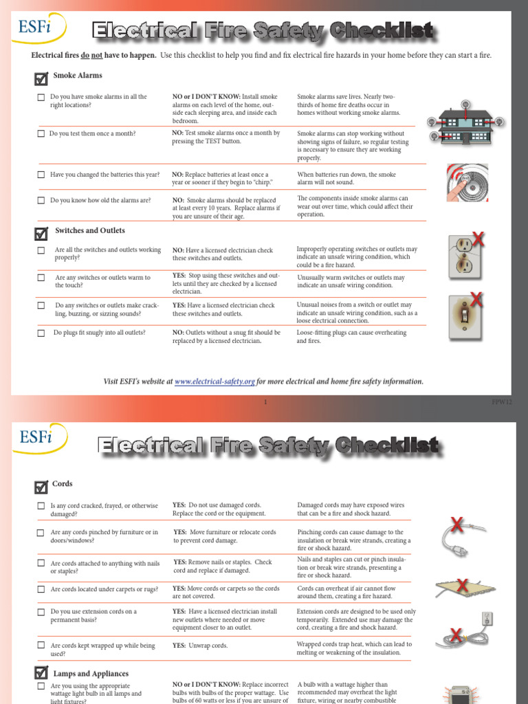 Electrical-Fire-Safety-Checklist | PDF | Electrician | Electrical ...