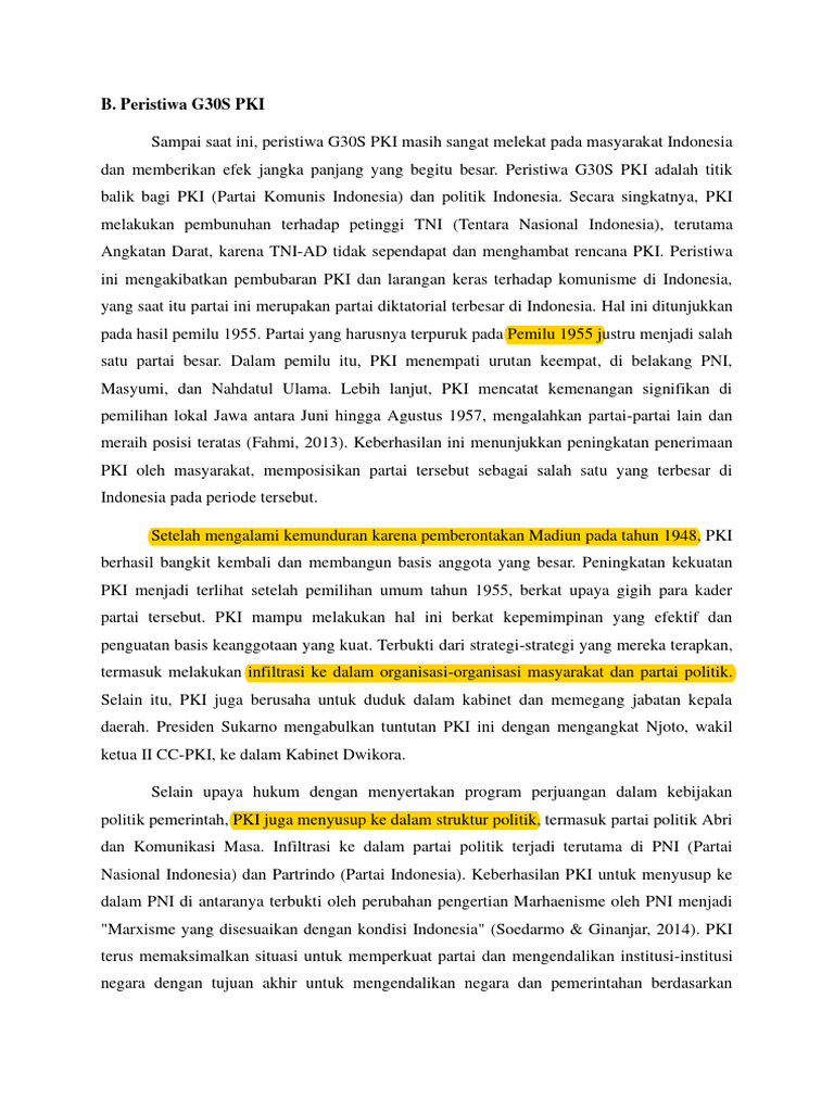 G30S PKI: Dampak dan Implikasi Politik | PDF