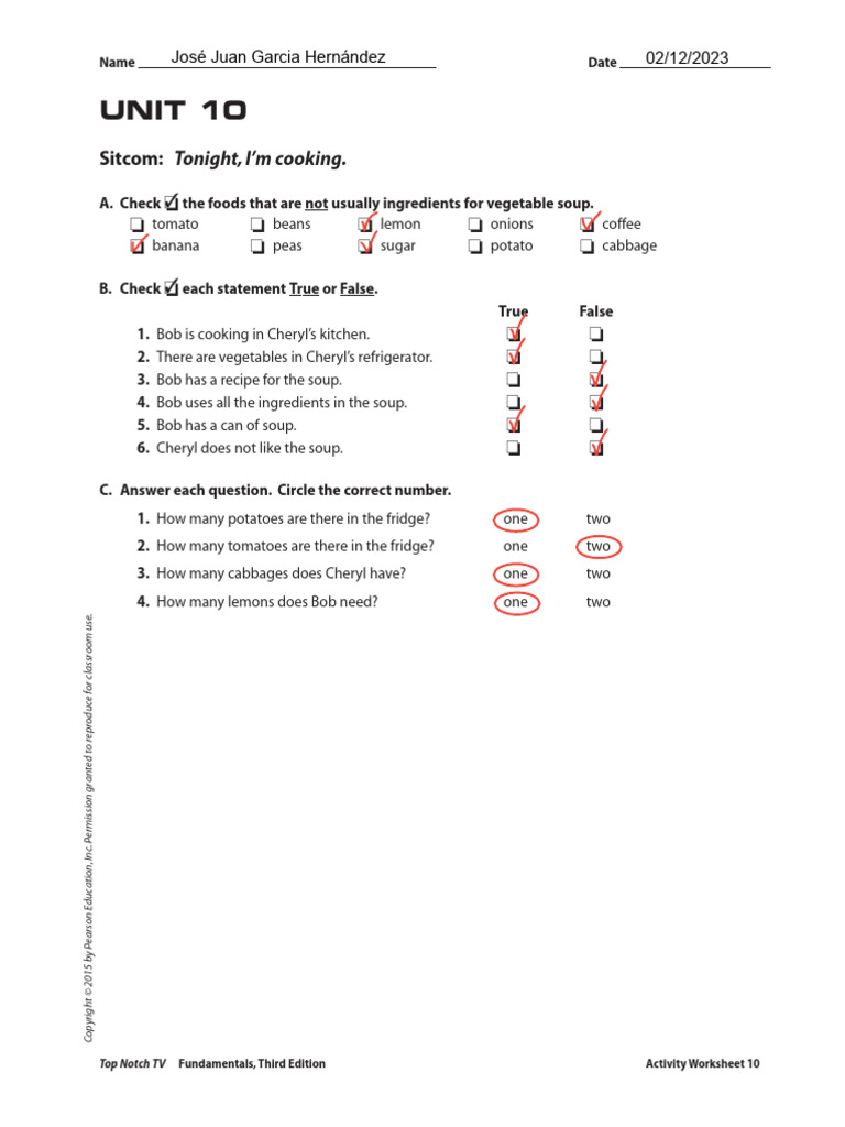 GarciaHernández JoséJuan Unit10 | PDF | Soup | Vegetables