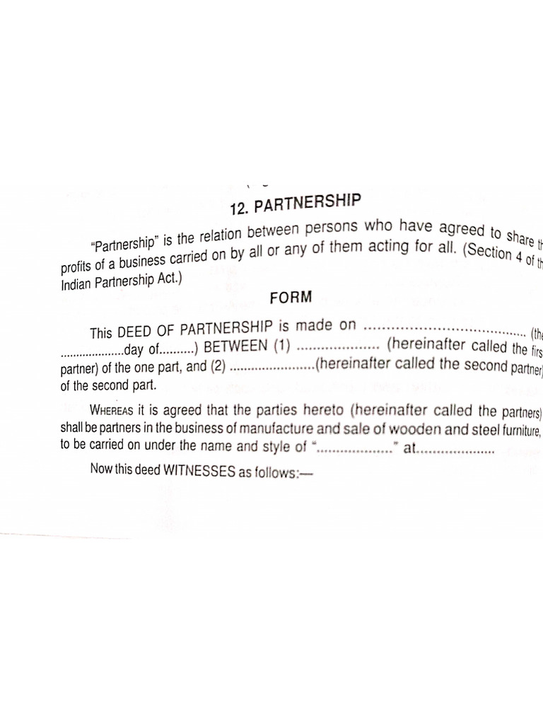 Partnership Deed | PDF