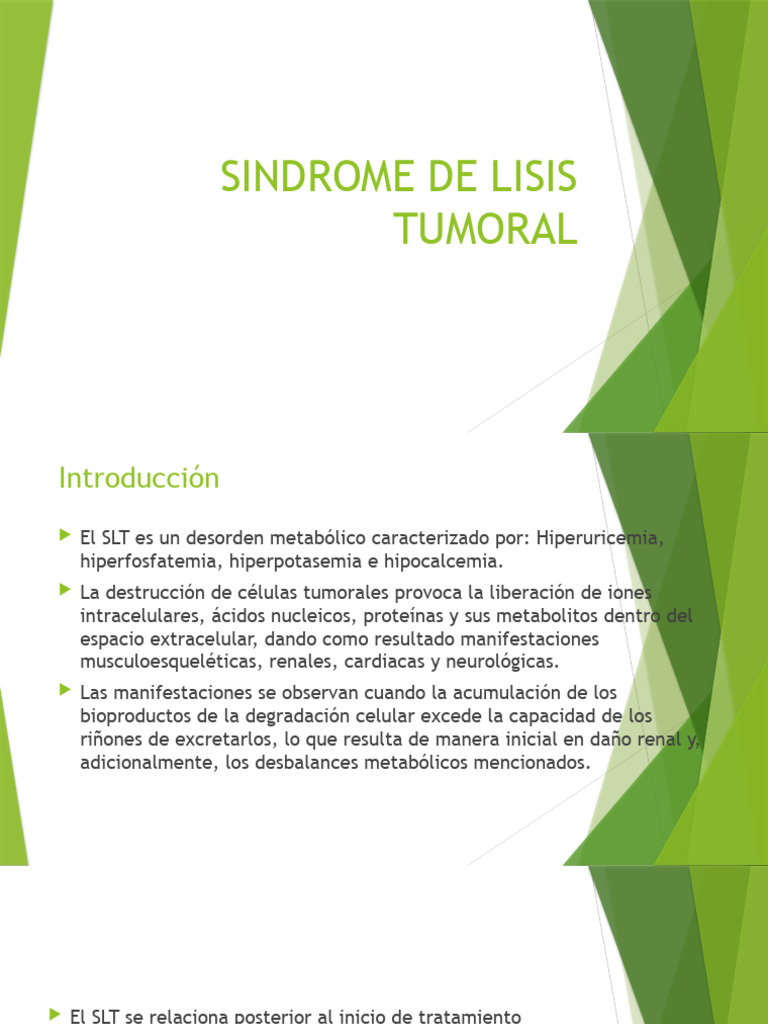 Sindrome de Lisis Tumoral | PDF | Medicina CLINICA | Especialidades Medicas