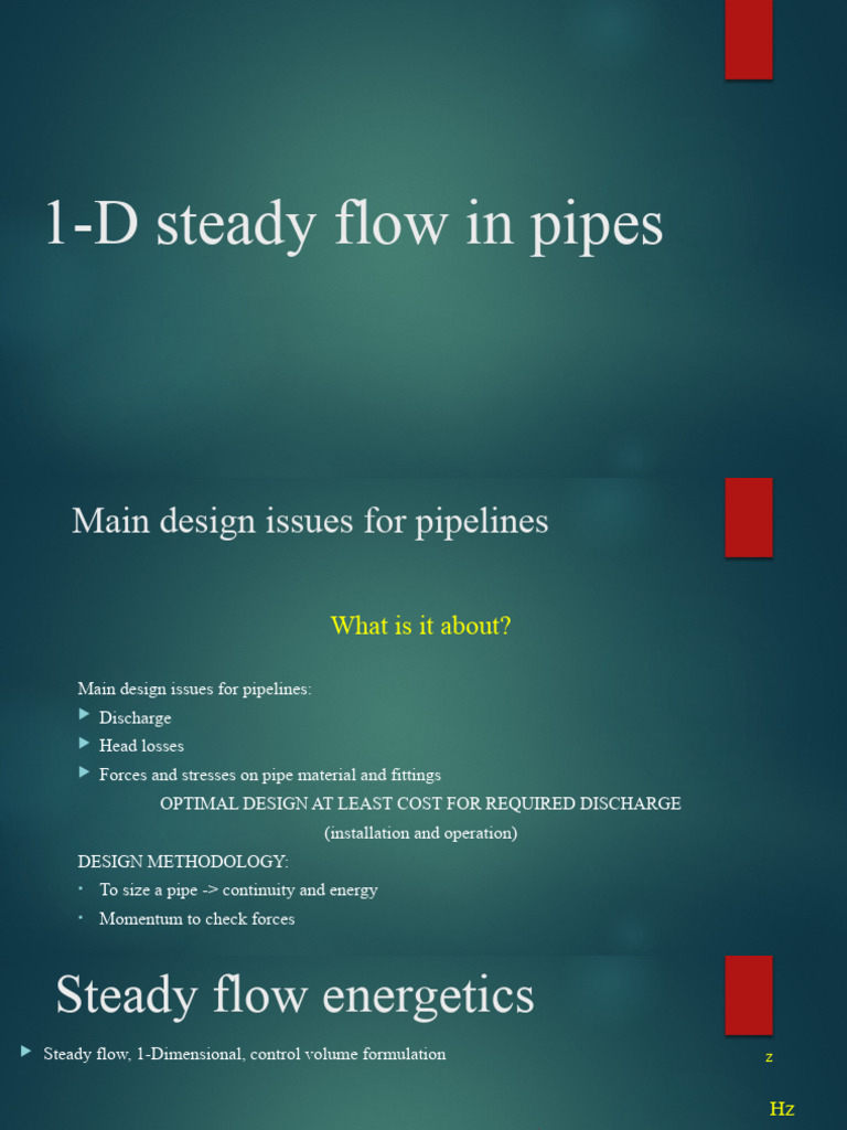 1D Steady Pipe Flow | PDF | Fluid Dynamics | Turbulence