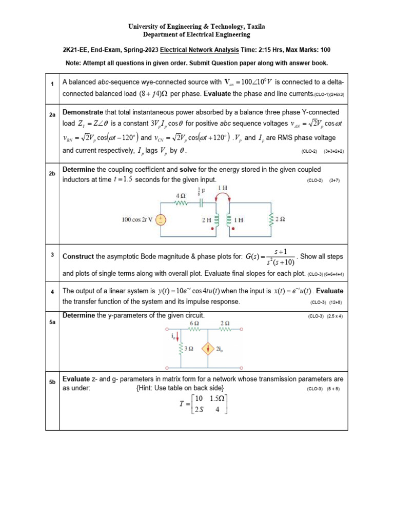 ENA Spring 2023 - End New | PDF | Electrical Network | Computer Engineering