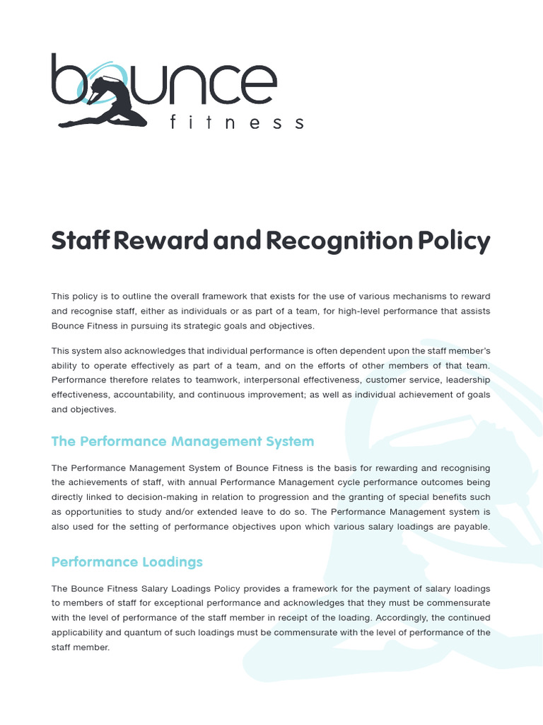 Staff Reward and Recognition Policy: The Performance Management System ...