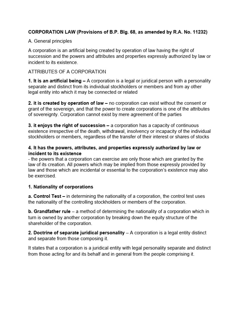 Corporation LAw | PDF | Stocks | Corporations