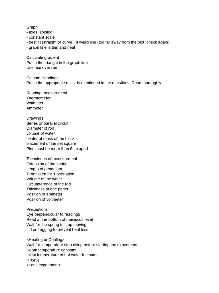 IGCSE Physics Paper 6 Tips | PDF IGCSE Physics Paper 6 Tips | PDF