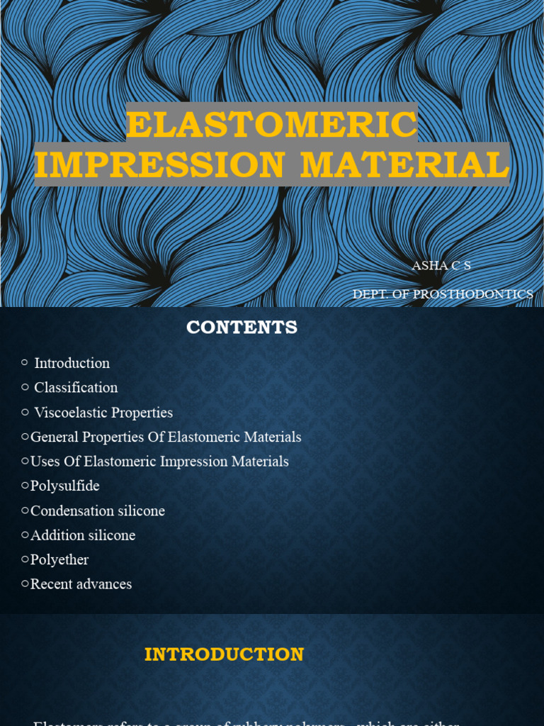 Elastomeric Impression Material.. | PDF | Physical Chemistry | Physical Sciences