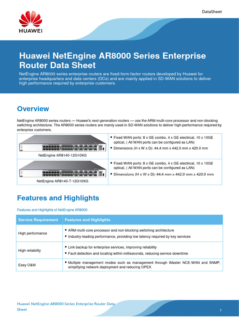 Technical Brochure 111 - Huawei NetEngine AR8000 Series Enterprise ...