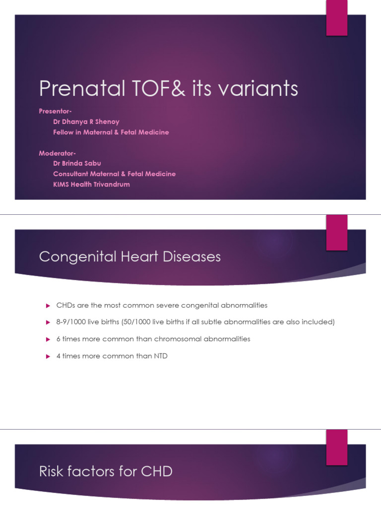 Prenatal TOF& Its Variants - Final DR Dhanya | PDF | Heart Valve | Aorta