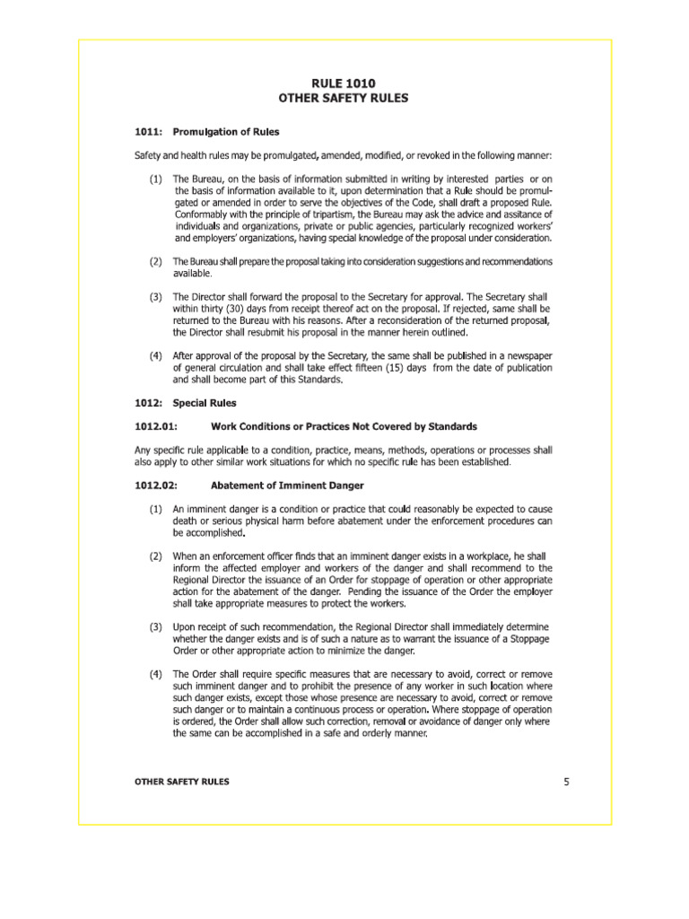 Rule 1010 - Other Safety Rules | PDF