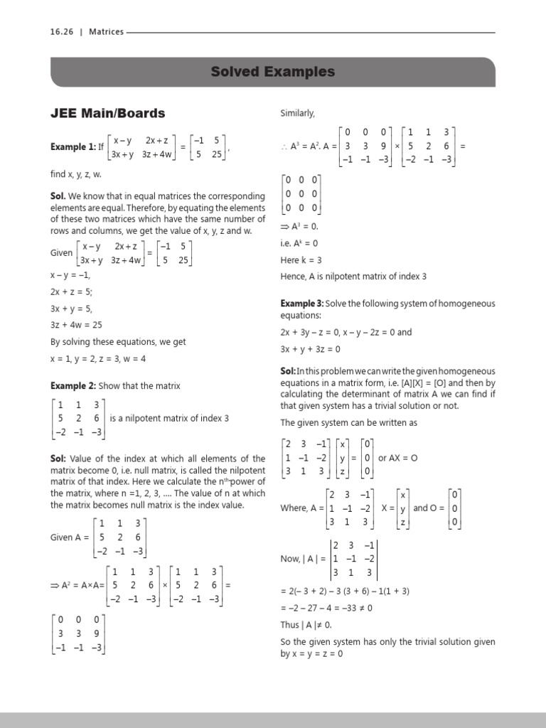 1 MatricesExercise | PDF | Matrix (Mathematics) | System Of Linear ...