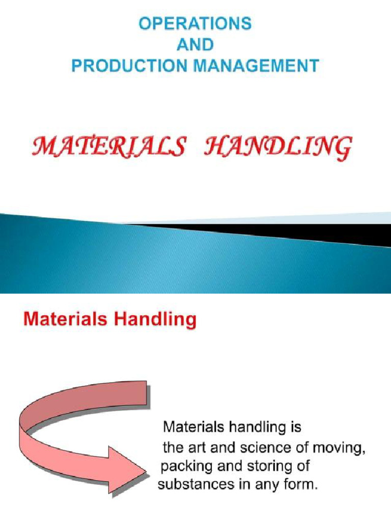 Material Handling | PDF | Automation | Inventory