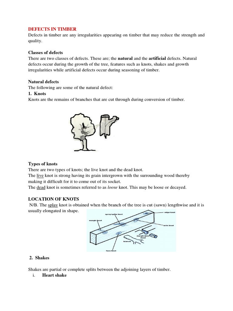 DEFECTS IN TIMBER | PDF | Wood | Lumber