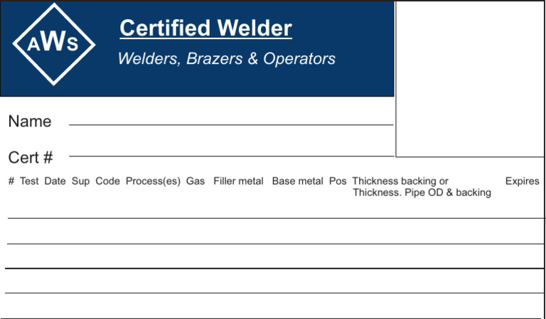 Welder ID Crad | PDF