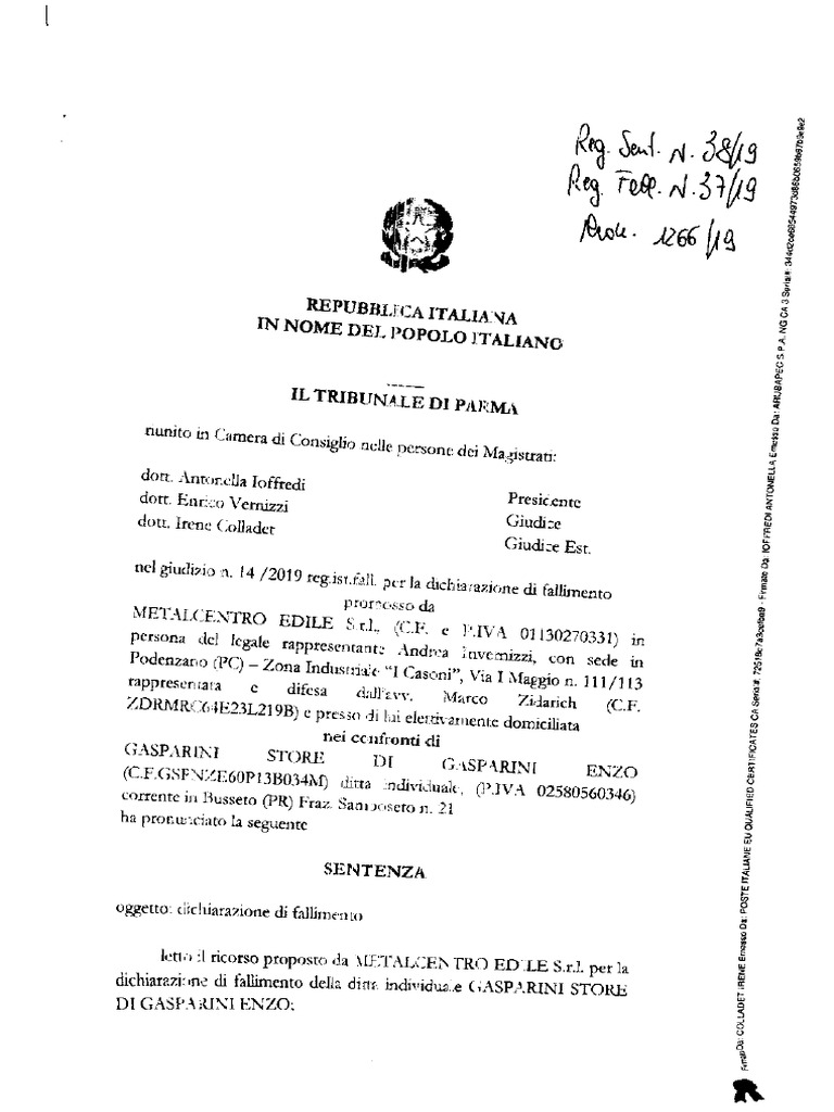 FL37-19 - PR Sentenza | PDF
