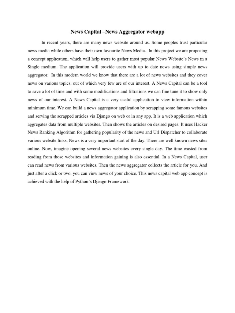 News Capital-Abstract | PDF | Business | Computers