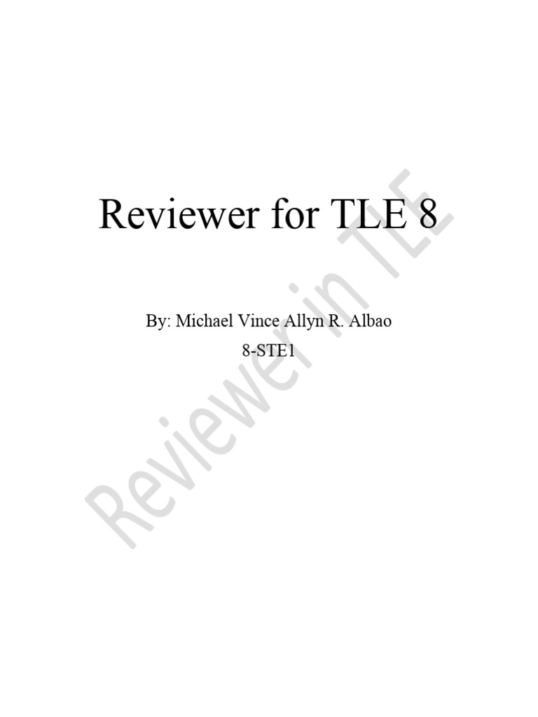Reviewer For TLE 8 | PDF | Composition (Visual Arts) | Multimedia