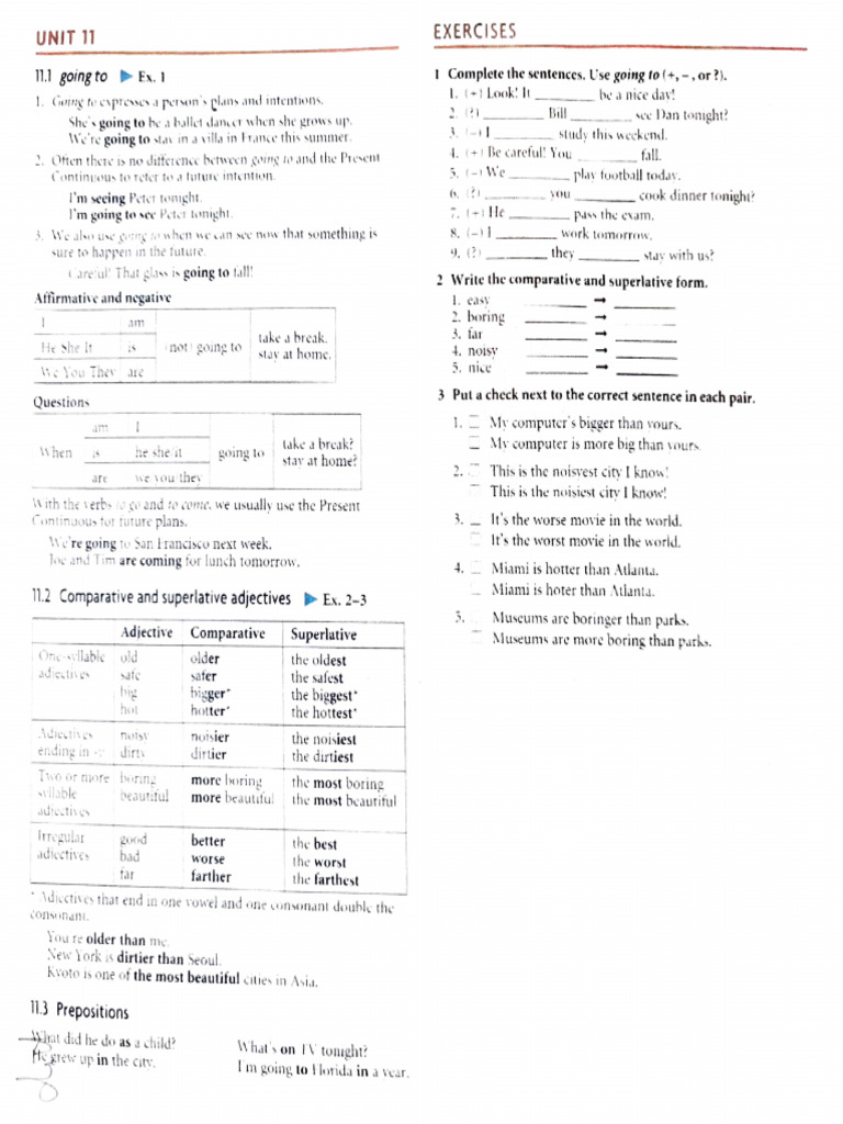 GRAMMAR REFERENCE UNIT 11 | PDF | Adjective | Languages