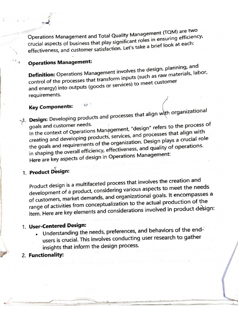 Operations MGT Reading Materials | PDF