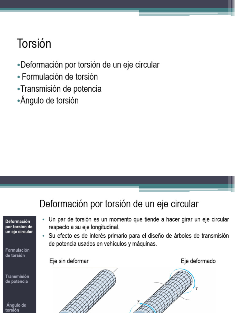 Torsion | PDF | Esfuerzo de torsión | Rotación