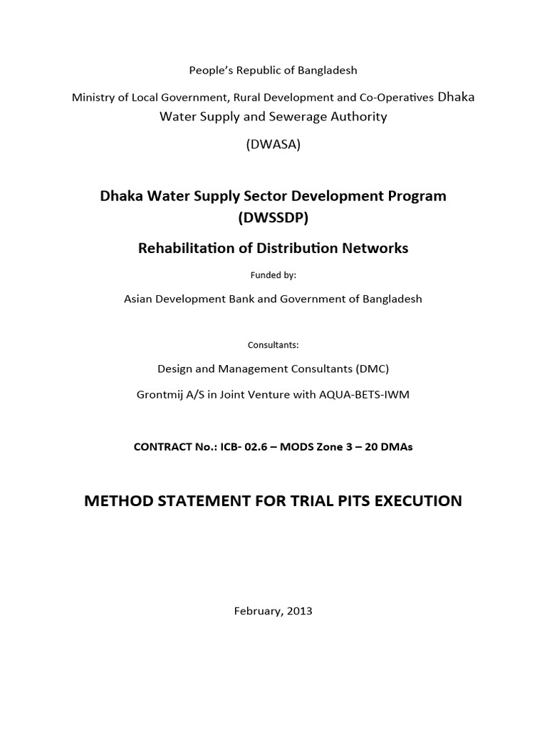 MS-001-13 Method Statement Trial Pits Execution Rev1 | PDF