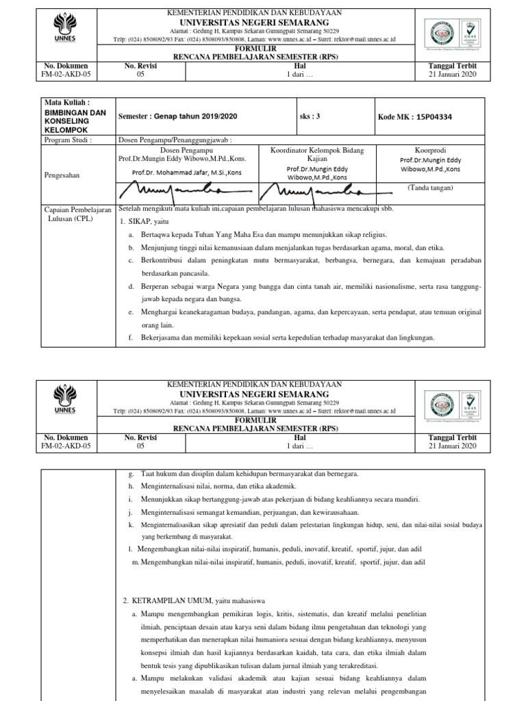 RPS - BK Kelompok | PDF | Karier & Perkembangan | Seni