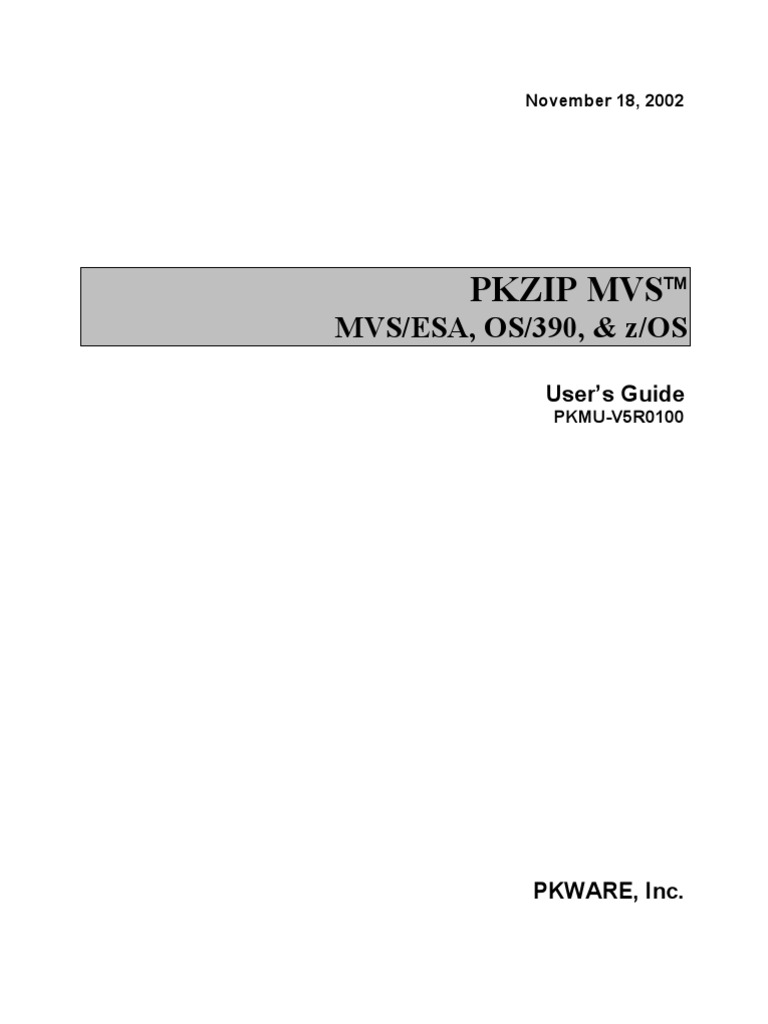 PKZIP MVSTM - MVS-ESA OS-390 and z-OS | Download Free PDF | Zip (File Format) | Data Compression